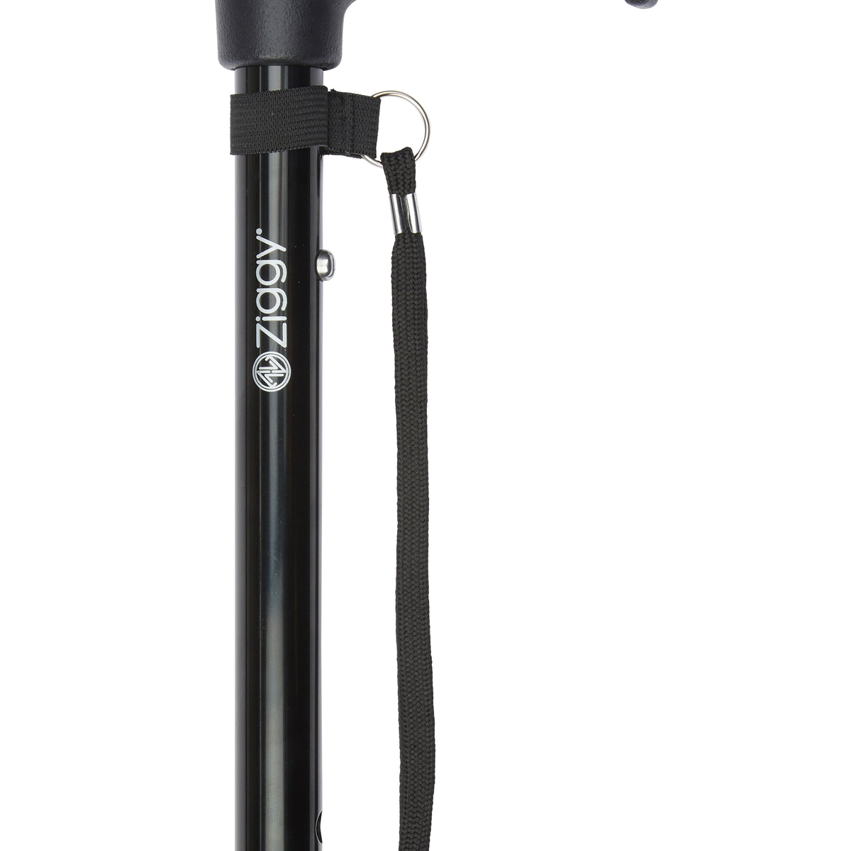 Black Anatomical Handle Adjustable Stick Right Hand with Shock Absorbe ...