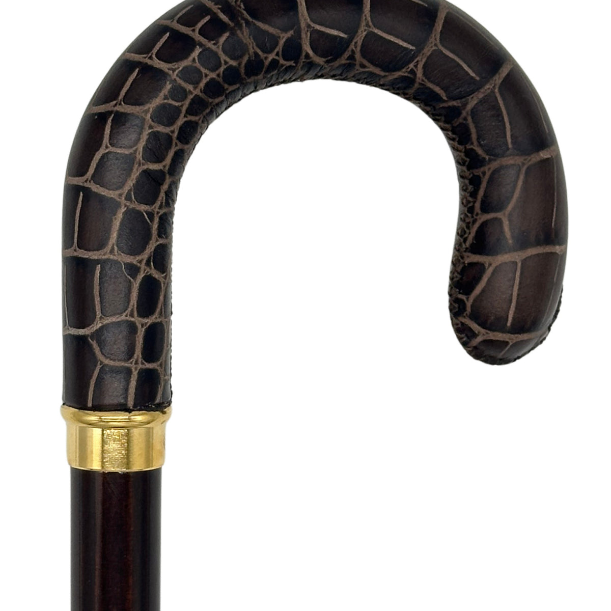 Classy Cane with Cocco Brown Crook Handle in Italian Leather – Classy ...