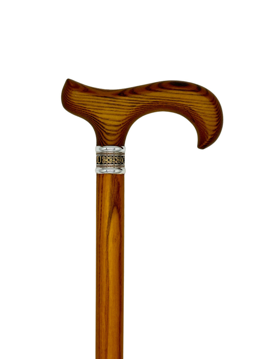 Classy Derby Handle on Natural Wood Shaft with Gentleman Collar ...