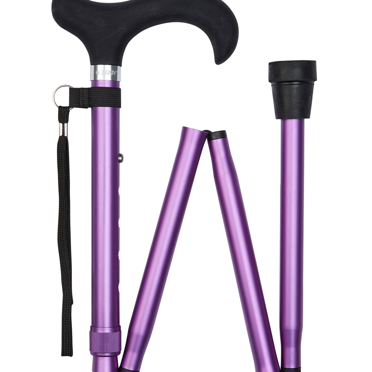Folding Cane in Purple with Silicone Handle – Classy Walking Canes