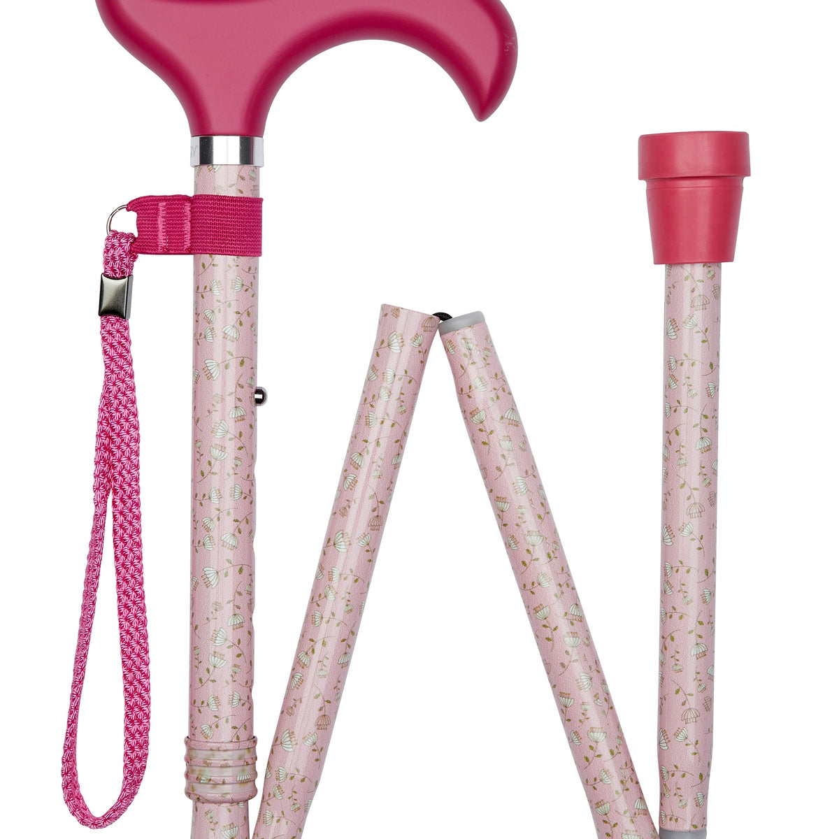 Folding Pattern Folding Cane in Pink Floral – Classy Walking Canes